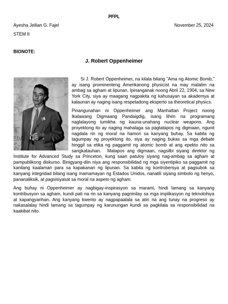 Bionote | PDF