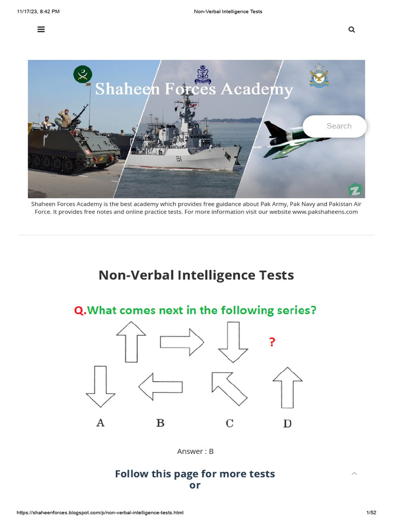 Non-Verbal Intelligence Test Guide | PDF | International Security ...