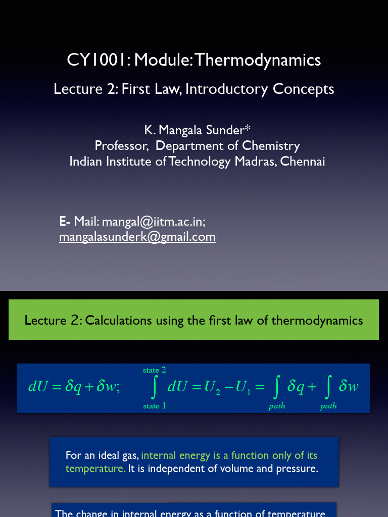 Thermodynamics Lec 2 | PDF | Gases | Temperature