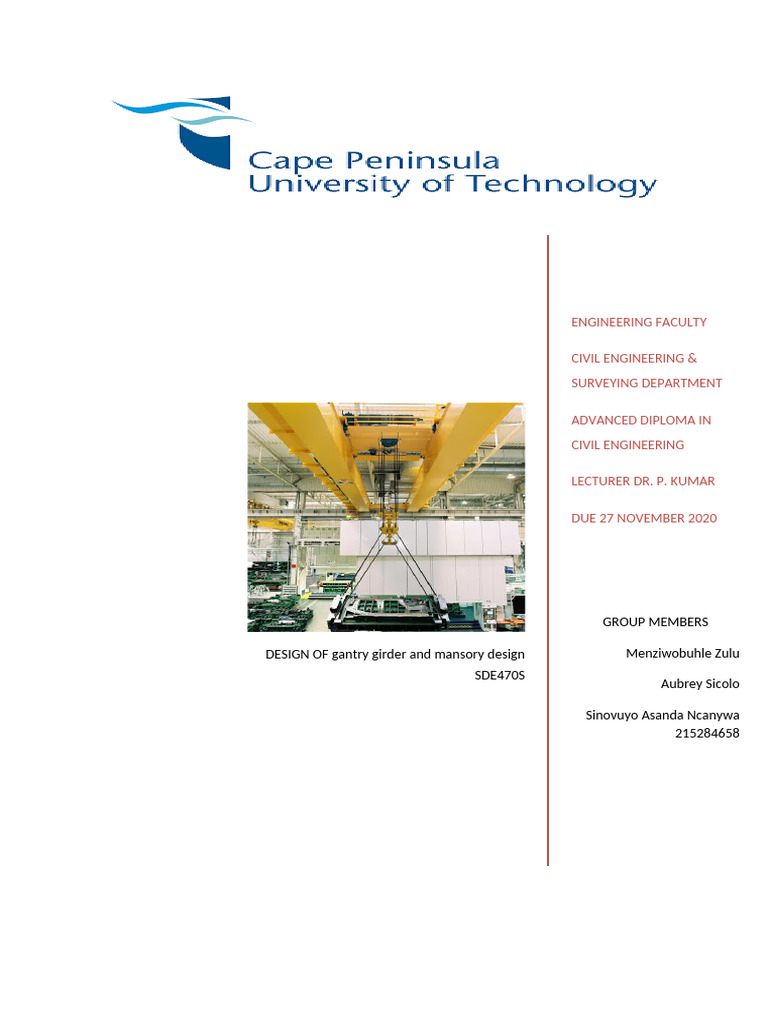 CMR Report (AutoRecovered) | PDF | Crane (Machine) | Structural Analysis
