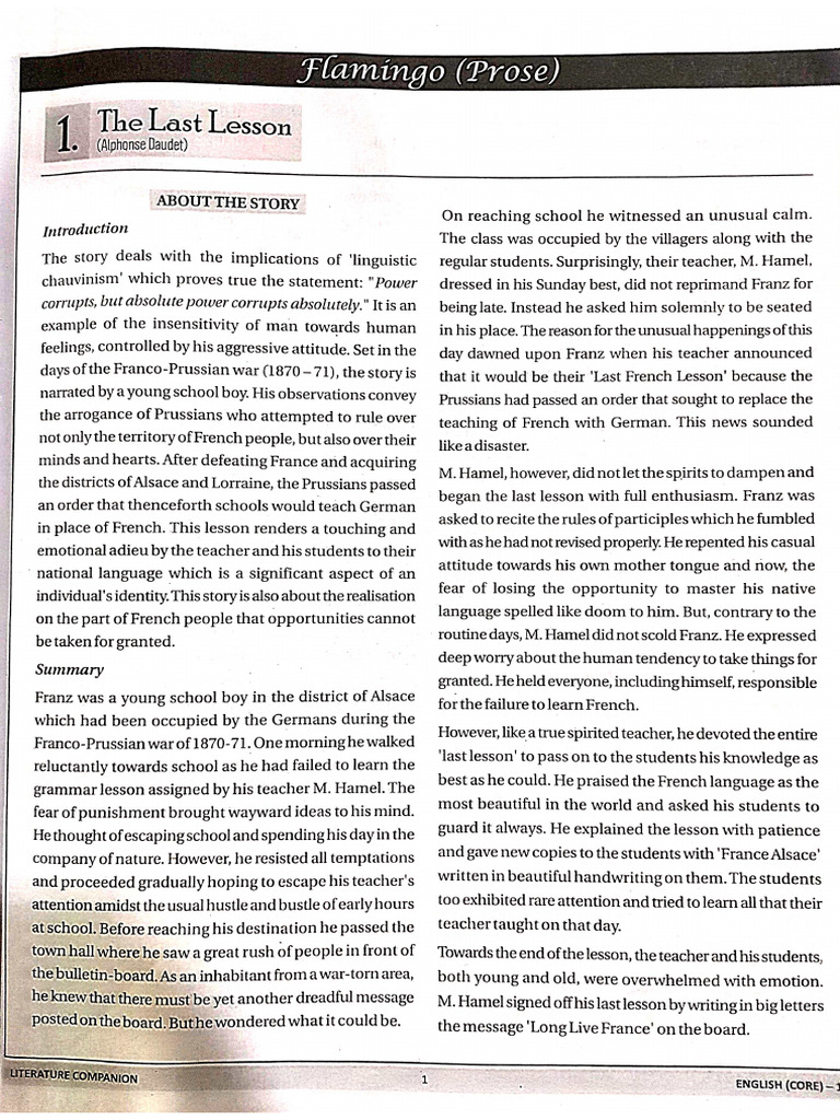 The Last Lesson | PDF