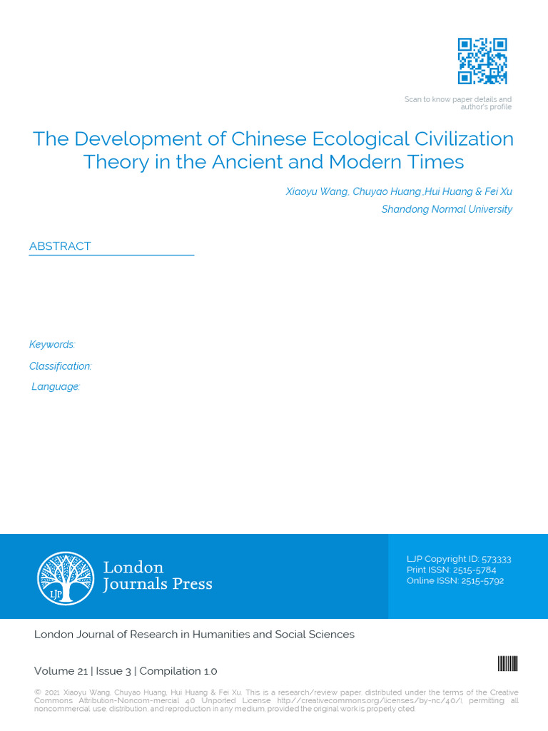 The Development of Chinese Ecological Civilization Theory in The ...