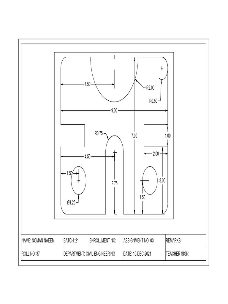Assignment 3 Autocad-Model(1) | PDF