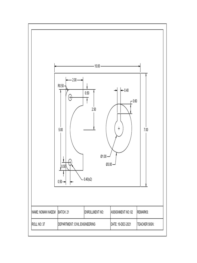 Assignment 2 Autocad (1) - Model | PDF