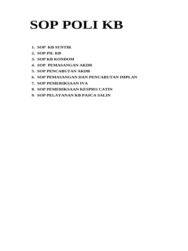 Daftar Sop (4) | PDF