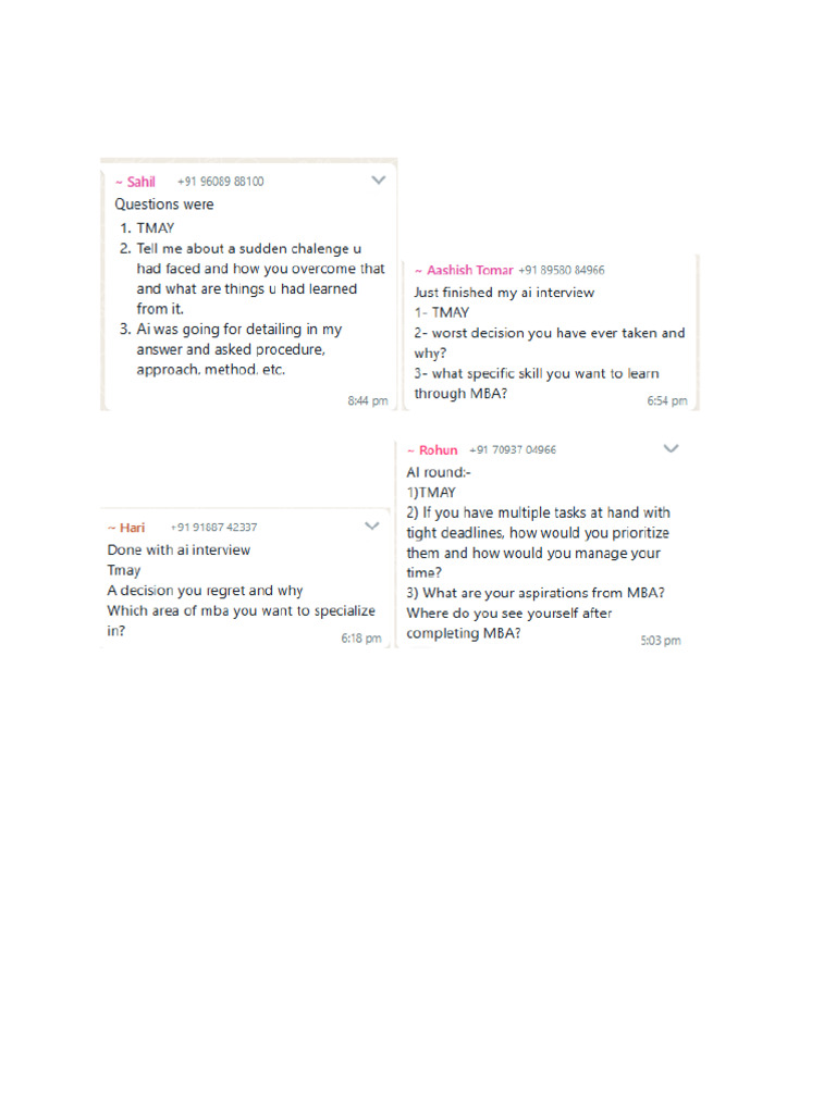 Glim Interview Ques | PDF