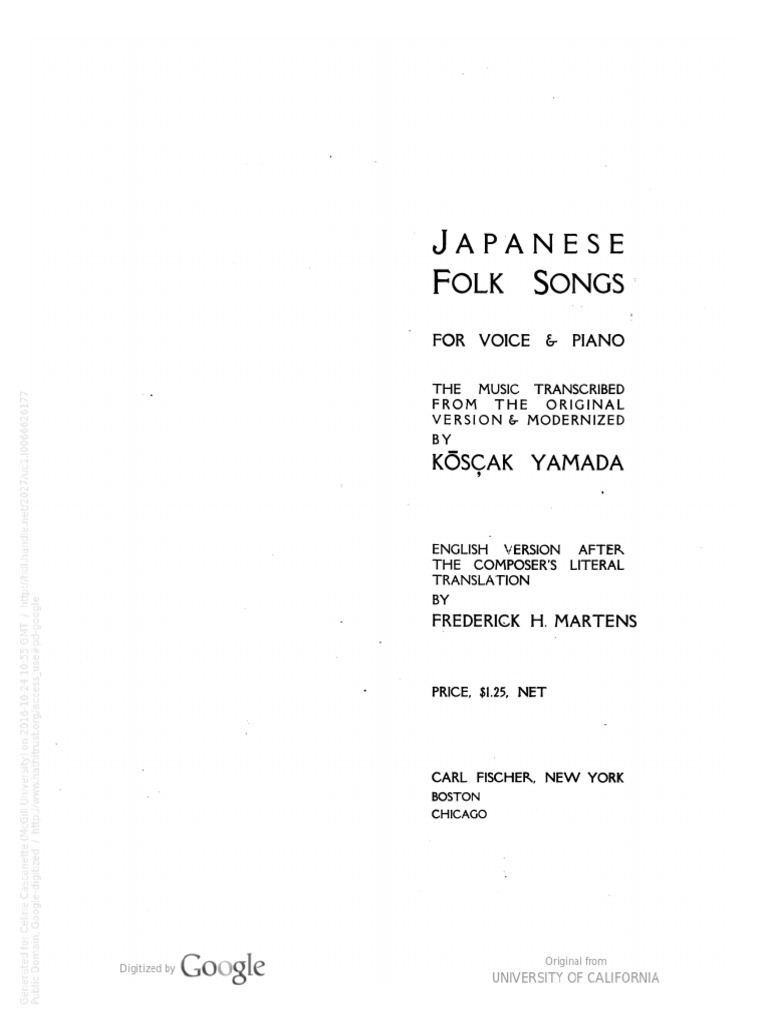 Japanese Folk Songs | PDF