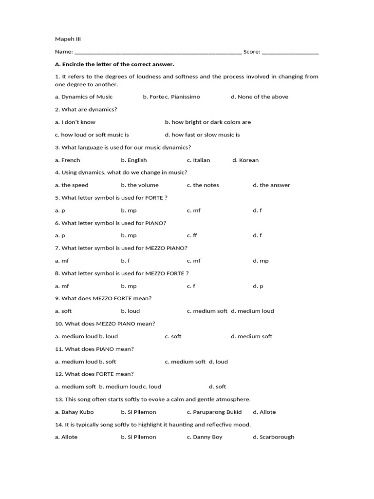 Mapeh III-WPS Office | PDF | Musical Notation | Performing Arts