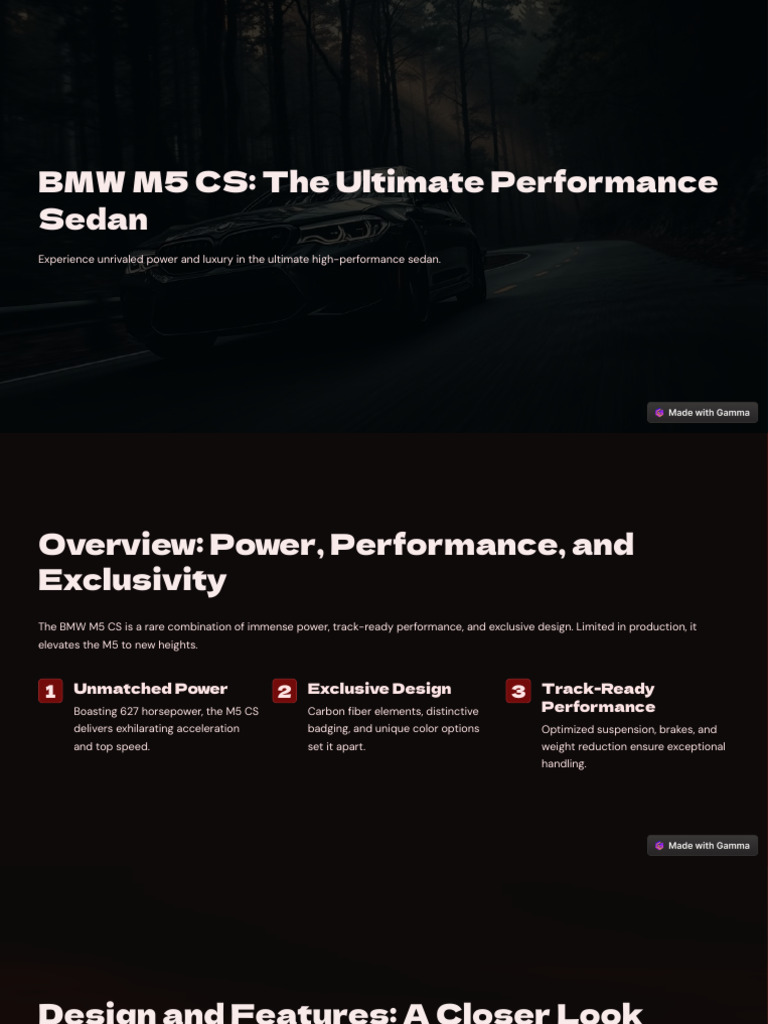 BMW M5 CS The Ultimate Performance Sedan | PDF | Vehicles | Car ...