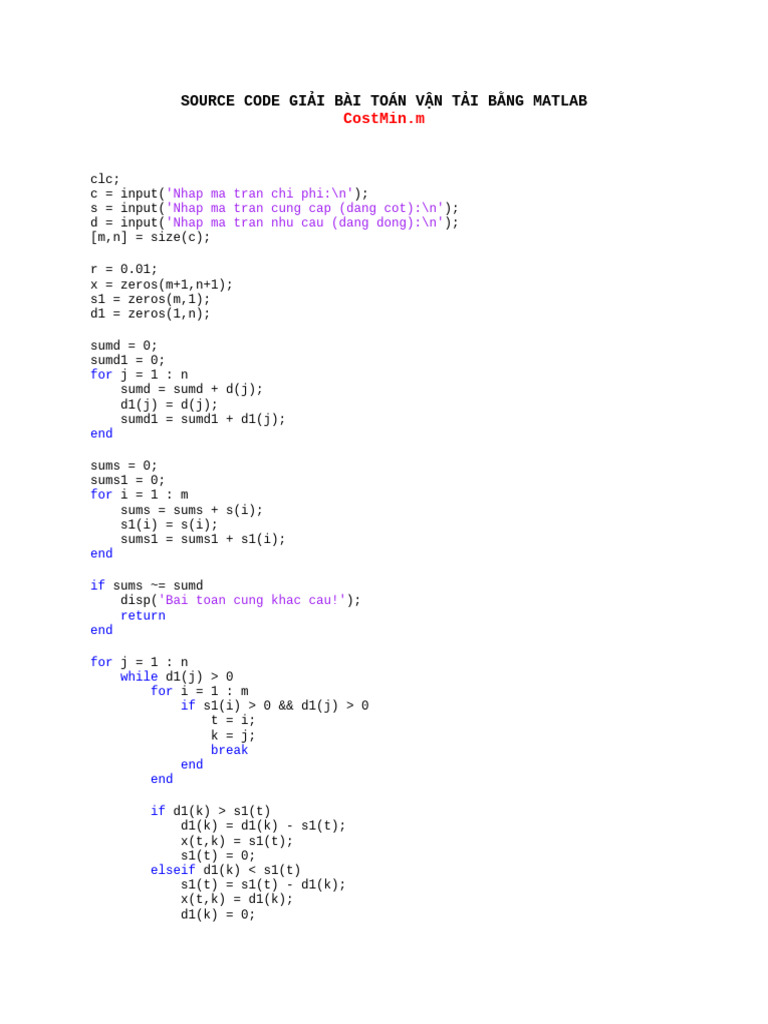 [123doc] - code-matlab-giai-bai-toan-van-tai-transportation | PDF ...