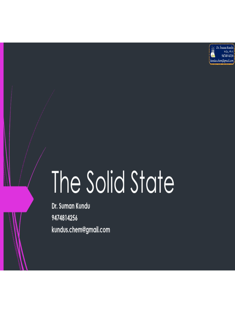 The Solid State (01) | PDF | Crystal Structure | Solid