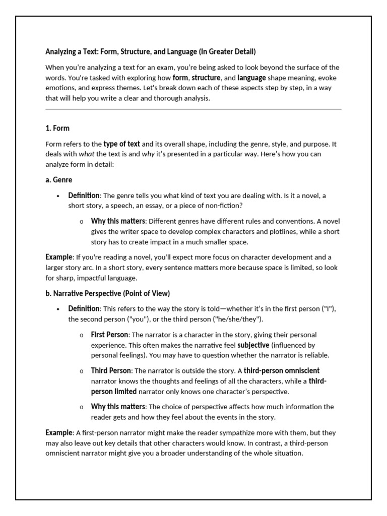 Analyzing a Text | PDF | Narration | Essays