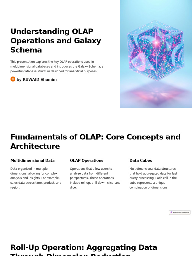 Understanding OLAP Operations and Galaxy Schema | PDF