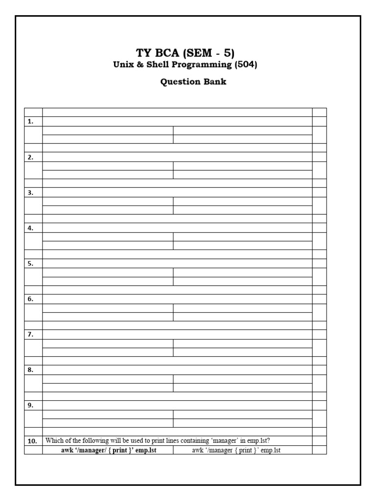 Question Bank_UNIX_BCA | PDF | Filename | Computer File