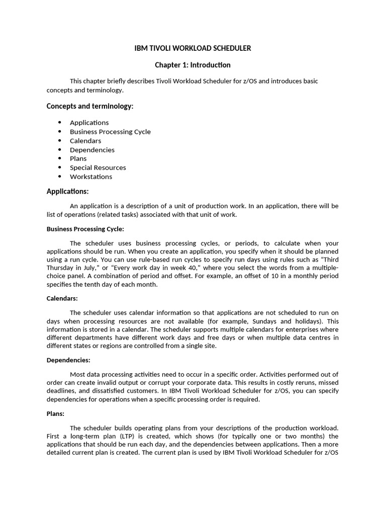 Ibm Tivoli Workload Scheduler | PDF | Internet Protocol Suite | Computing
