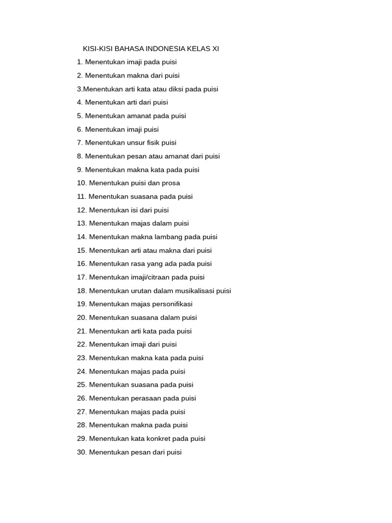 Kisi Kisi Bindo | PDF