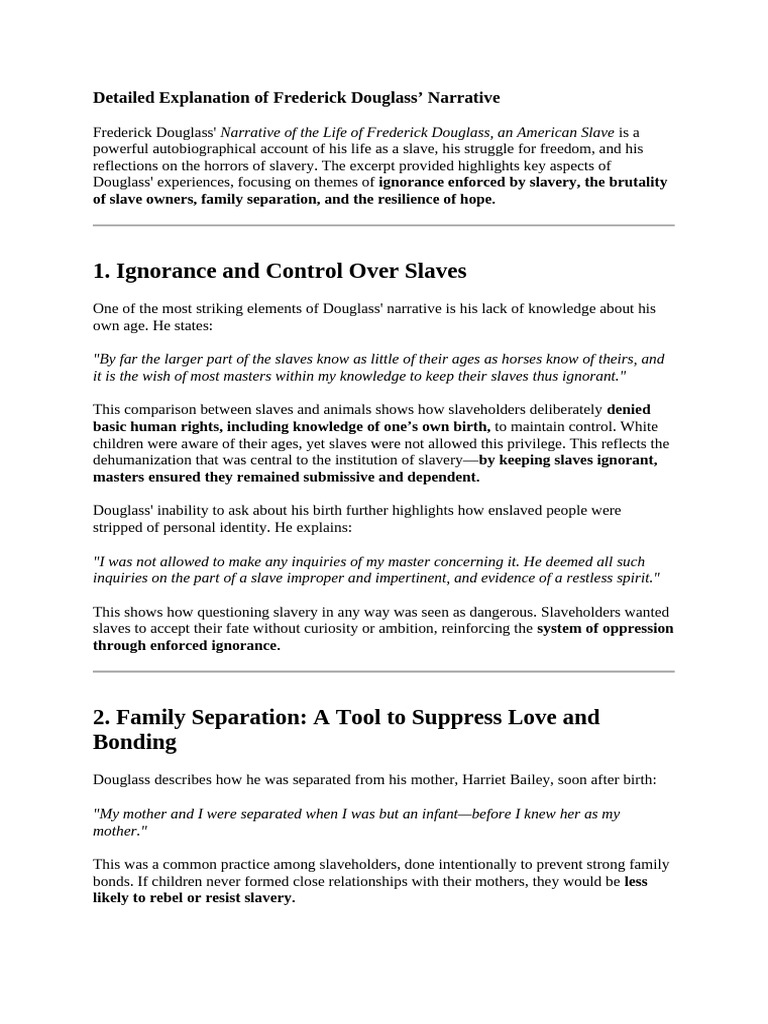 Detailed Explanation of Frederick Douglass12 | PDF | Frederick Douglass ...