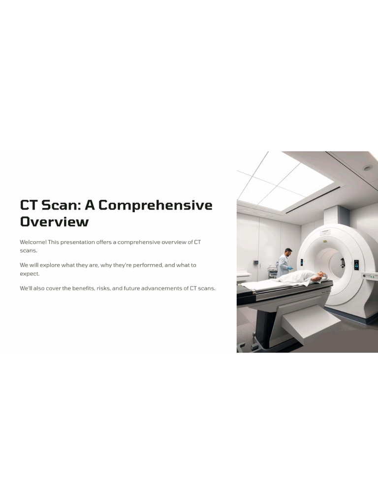 CT Scan A Comprehensive Overview | PDF