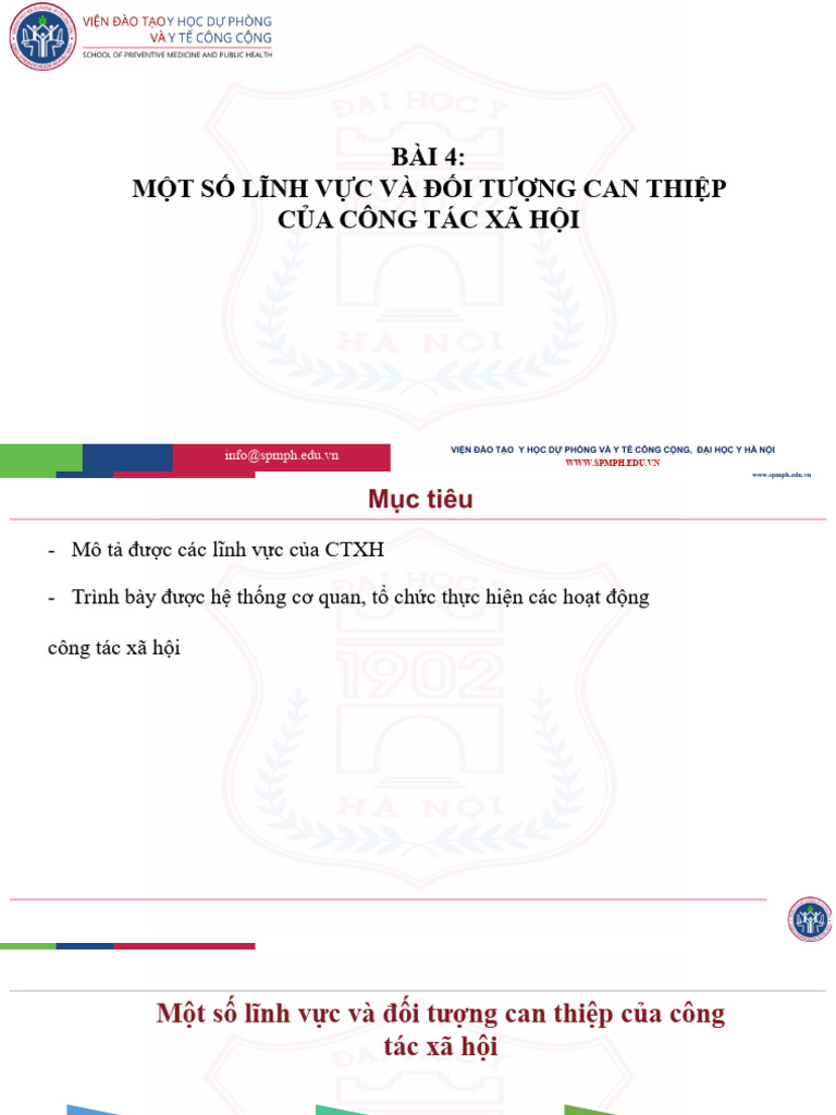 Bài 4. Một Số Lĩnh Vực Và Đối Tượng Can Thiệp Của CTXH | PDF