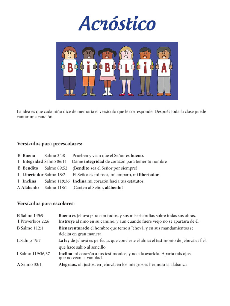 Acrostico Biblia | PDF