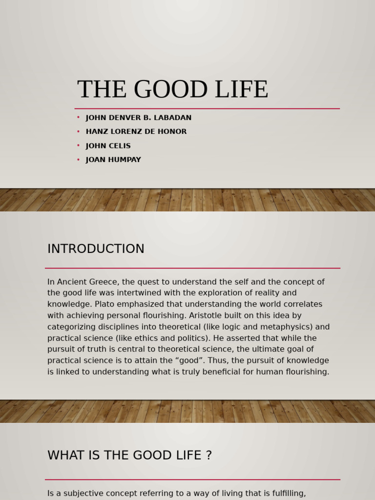 The Good Life | PDF | Happiness | Virtue