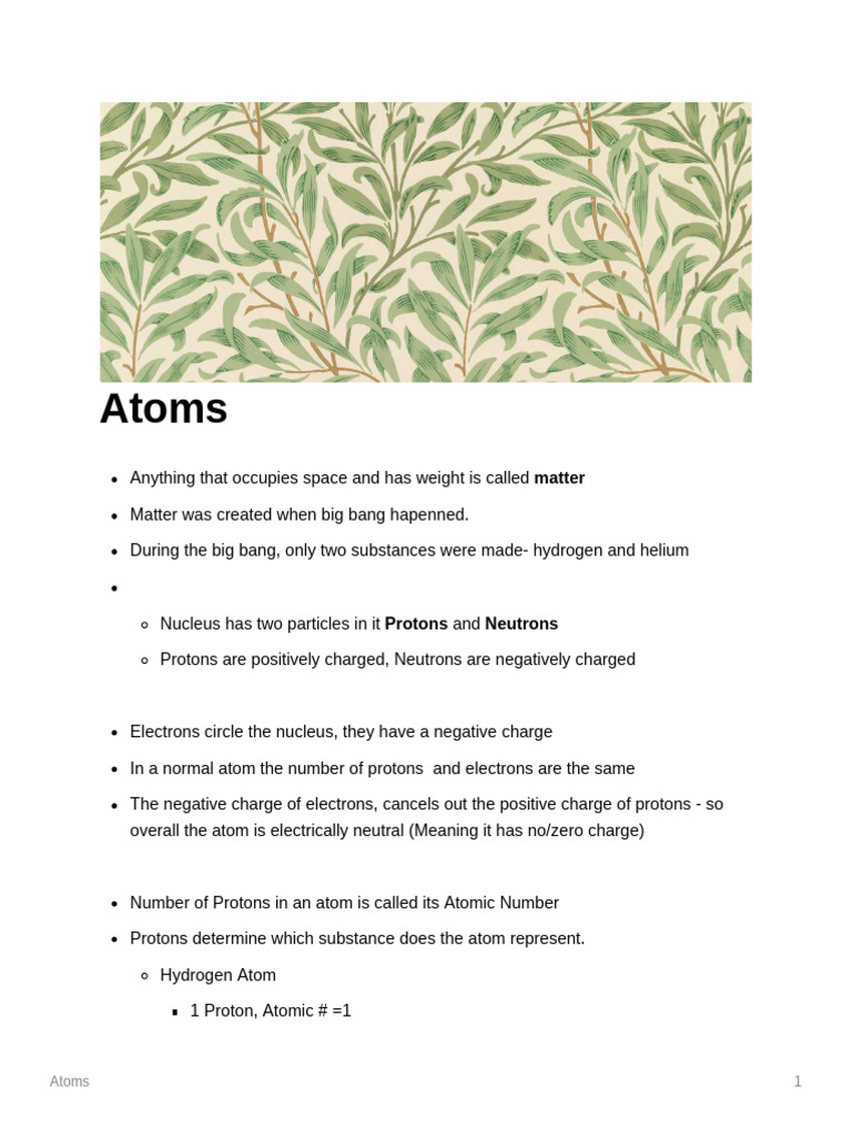 Atoms | PDF