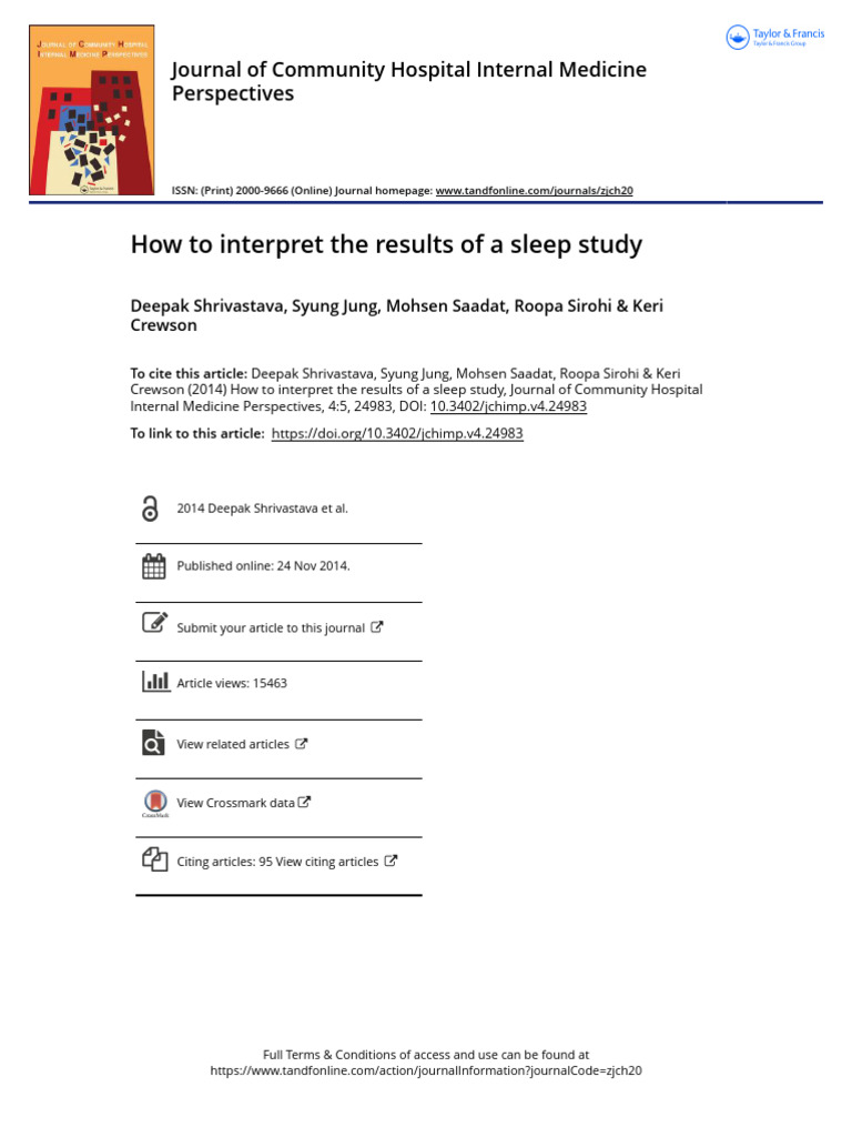 How To Interpret The Results of A Sleep Study | PDF | Sleep | Rapid Eye ...