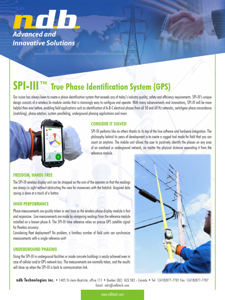 NDB_Brochure-SPI-III-v2.0 | PDF | Global Positioning System | Electricity