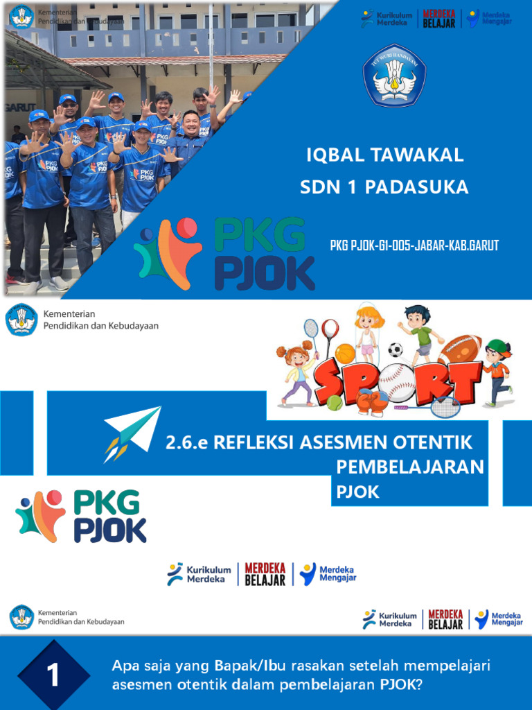 PKG PJOK - Modul 2.6.e - Iqbal Tawakal - Refleksi Asesmen Otentik | PDF