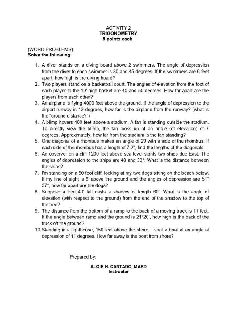 ACTIVITY 2 (Trigo) | PDF