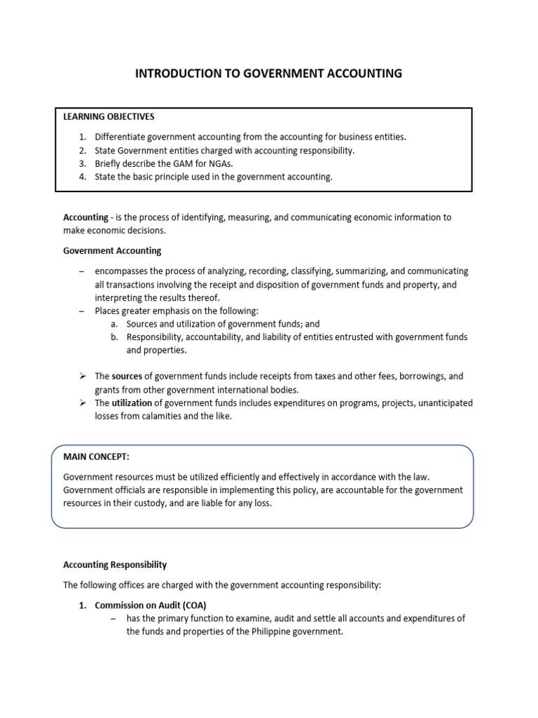 Introduction to Government Accounting | PDF | Accounting | Financial ...