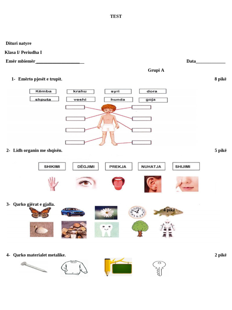 Dituri Natyre 1 - TEST Periudha 1 PEGI OK | PDF