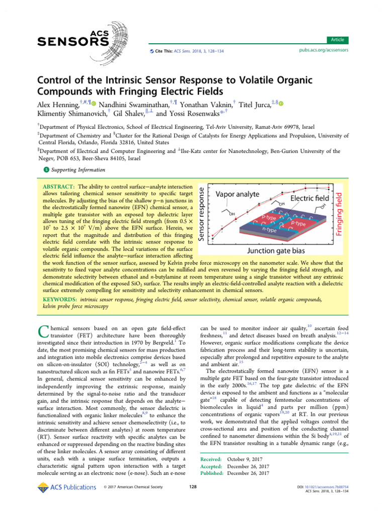 Henning Et Al 2018 Control of The Intrinsic Sensor Response To Volatile ...
