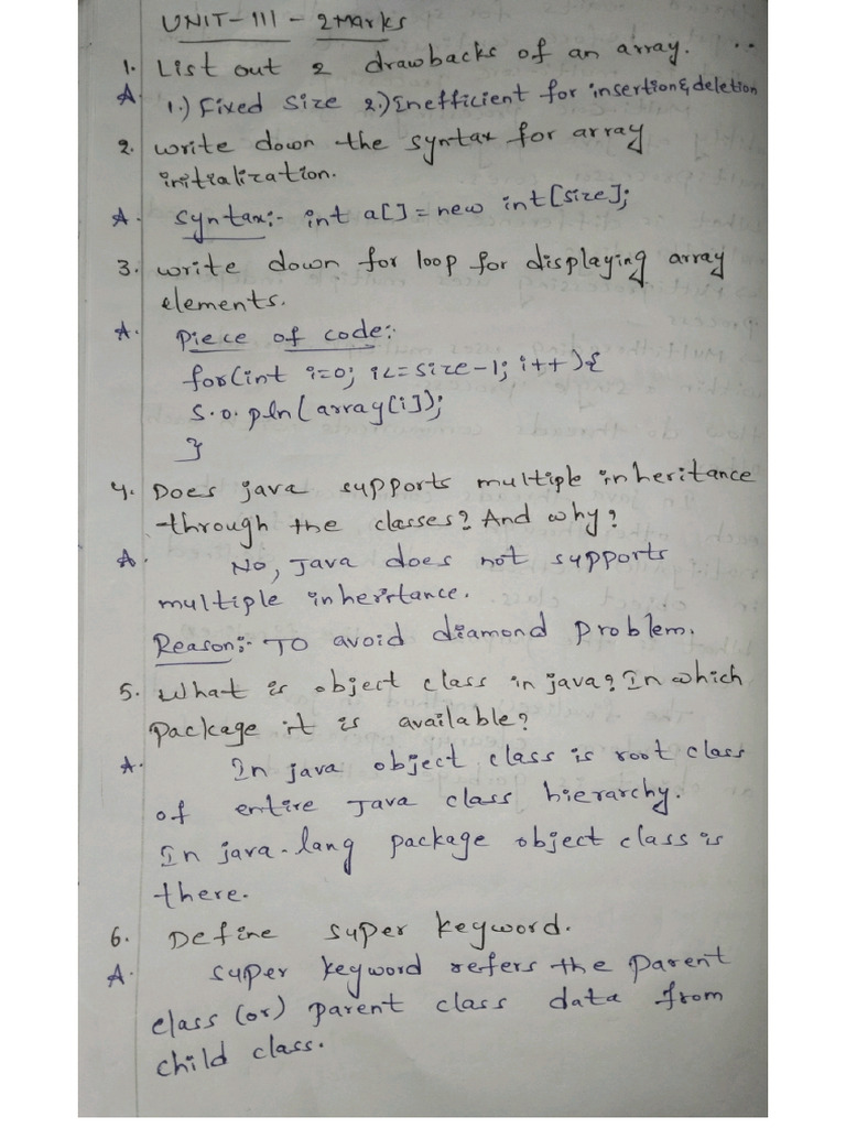 2 Marks-Java | PDF