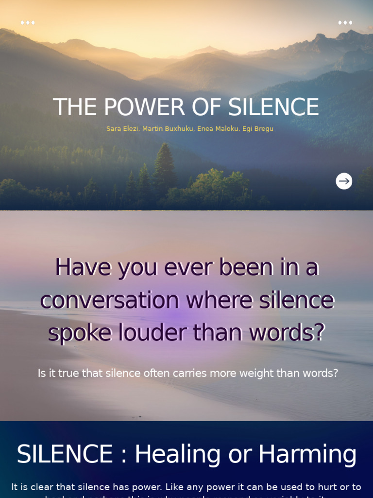 The Power of Silence in Communication | PDF | Silence | Nonverbal ...