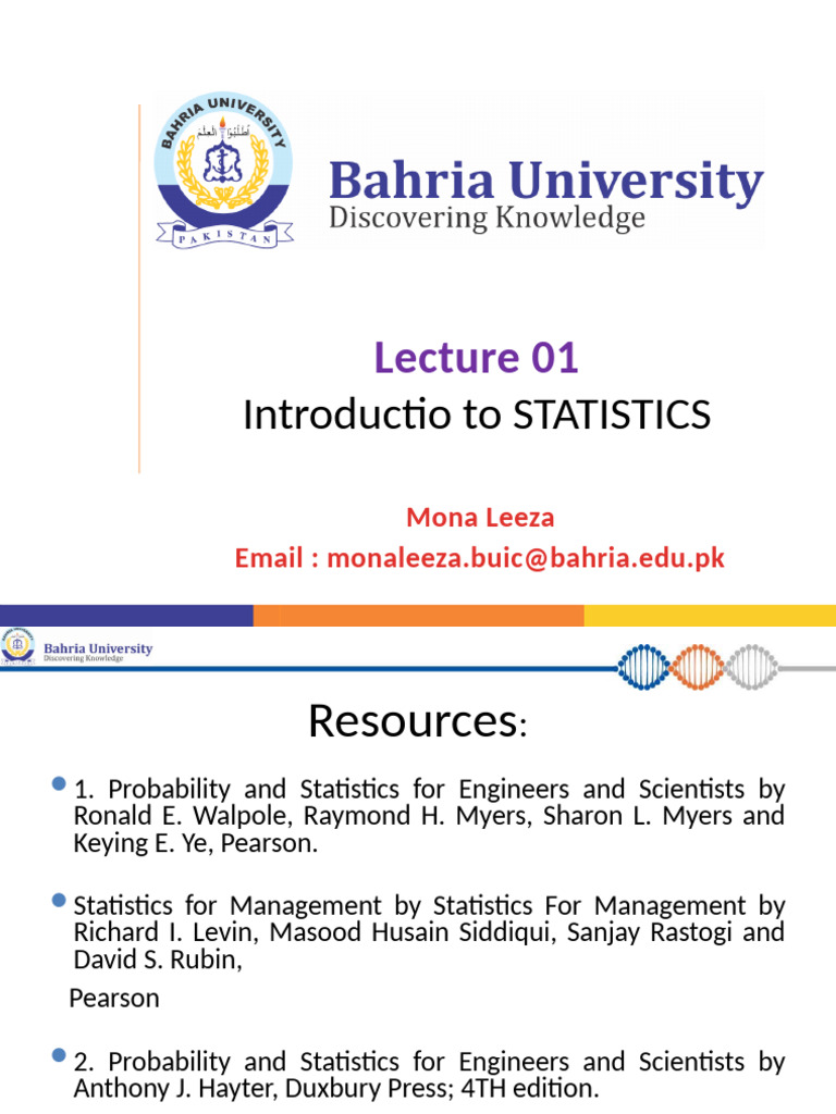 Lecture 01 Introduction To Statistics PPT 06022025 095924am | PDF ...