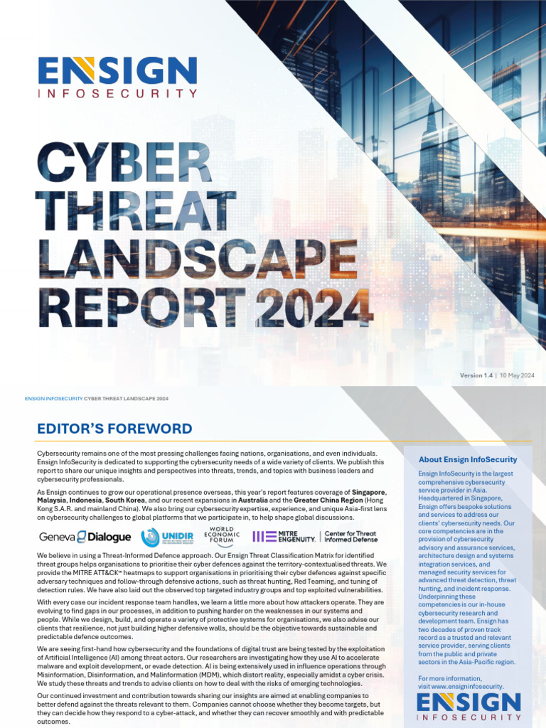 Ensign Cyber Threat Landscape Report 2024 v1.4 | PDF | Security ...