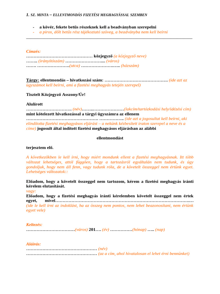 Minta Ellentmondas FMH | PDF