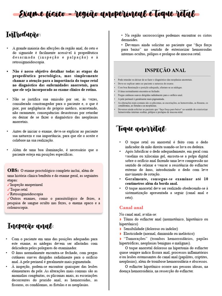 Exame Físico - Região Aoperineal E Toque Retal 2 | PDF | Hemorroida ...