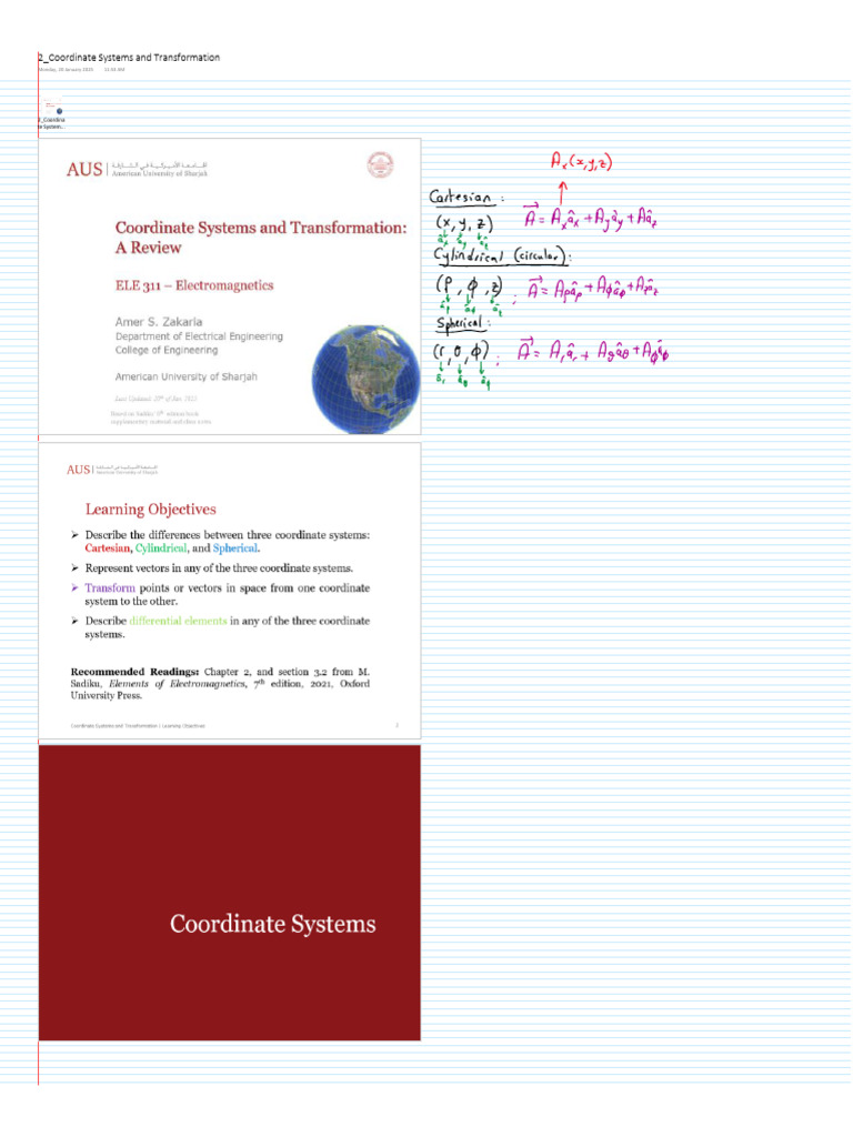 2_Coordinate Systems and Transformation | PDF