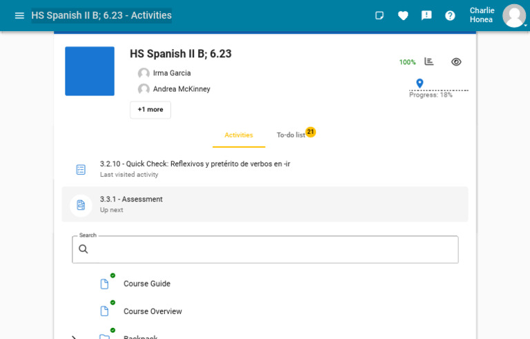 HS Spanish II B 6.23 - Activities | PDF