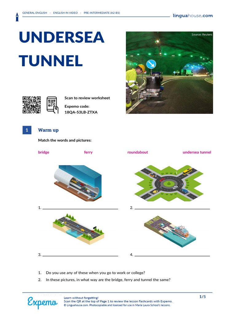 Undersea Tunnel British English Teacher | PDF | Vocabulary | Human ...