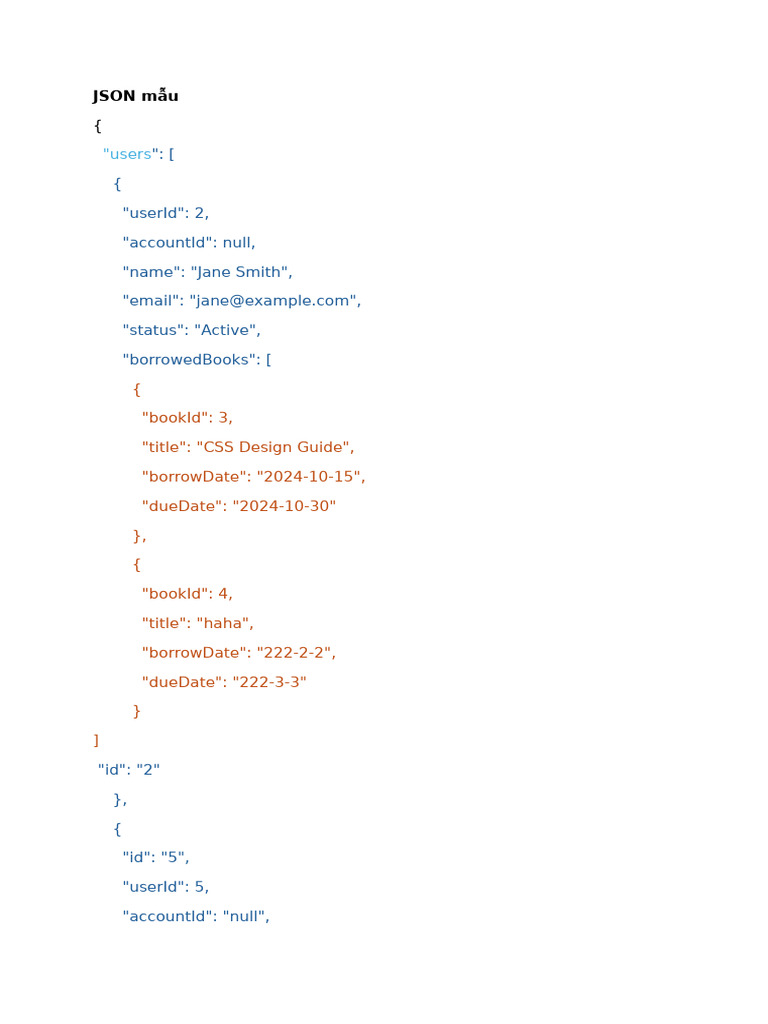 JSON mẫu | PDF