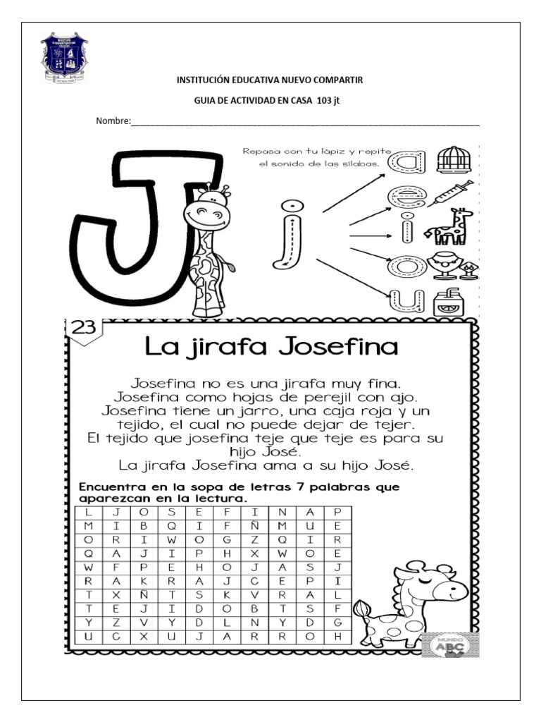 actividad con la J | PDF