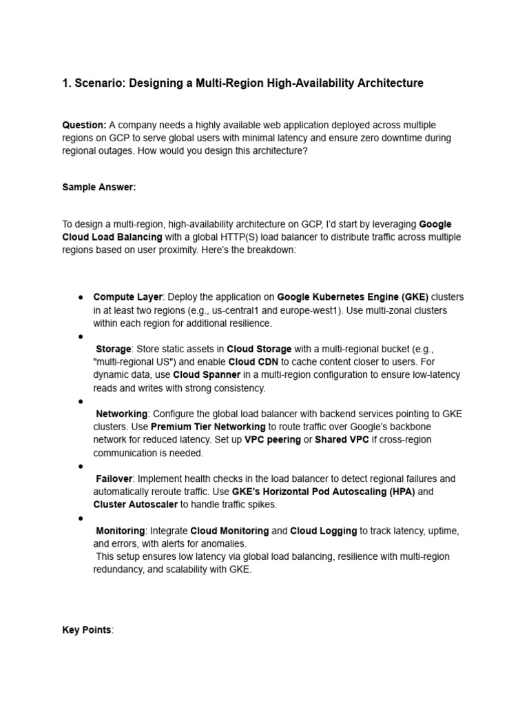 GCP Multi-Region High-Availability Design | PDF | Load Balancing ...