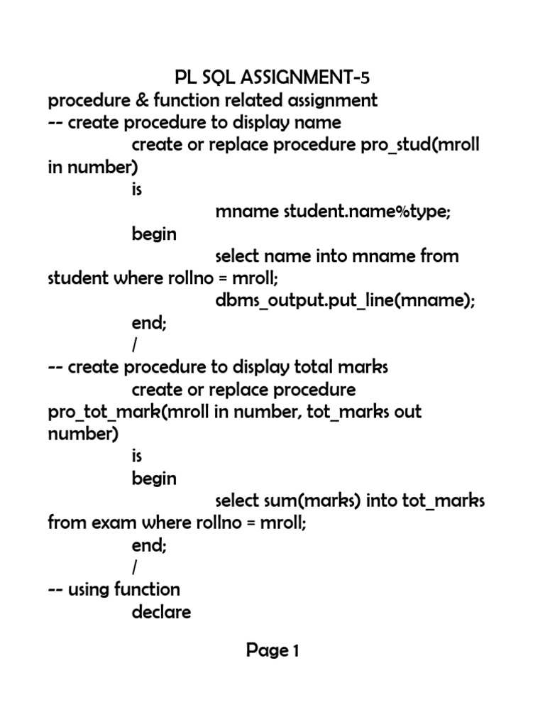 PL SQL ASSIGNMENT - 5 Solution | PDF | Information Technology Management | Information Retrieval