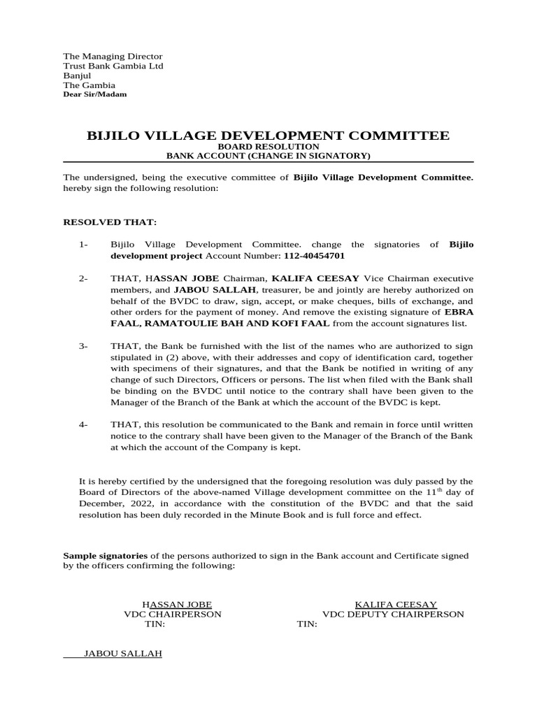 Board Resolution | PDF | Money