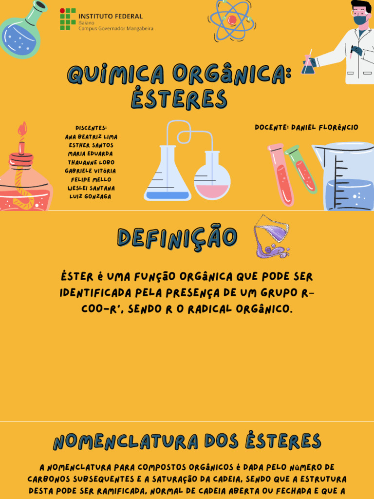Função e Aplicações dos Ésteres | PDF | Éster | Compostos orgânicos