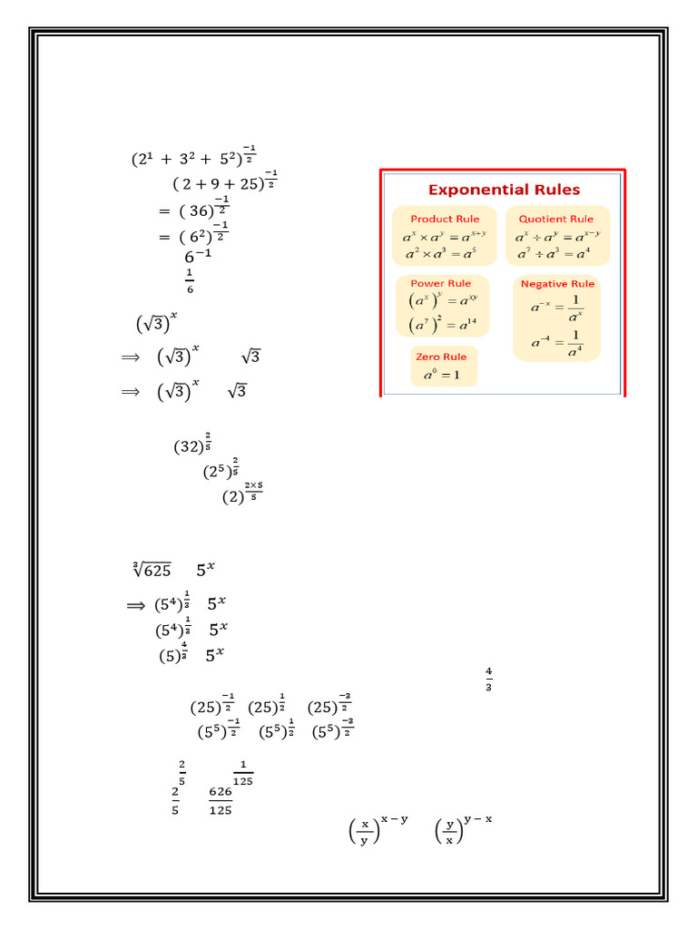 Exponents and Radical solution | PDF | Mathematics | Mathematical Objects