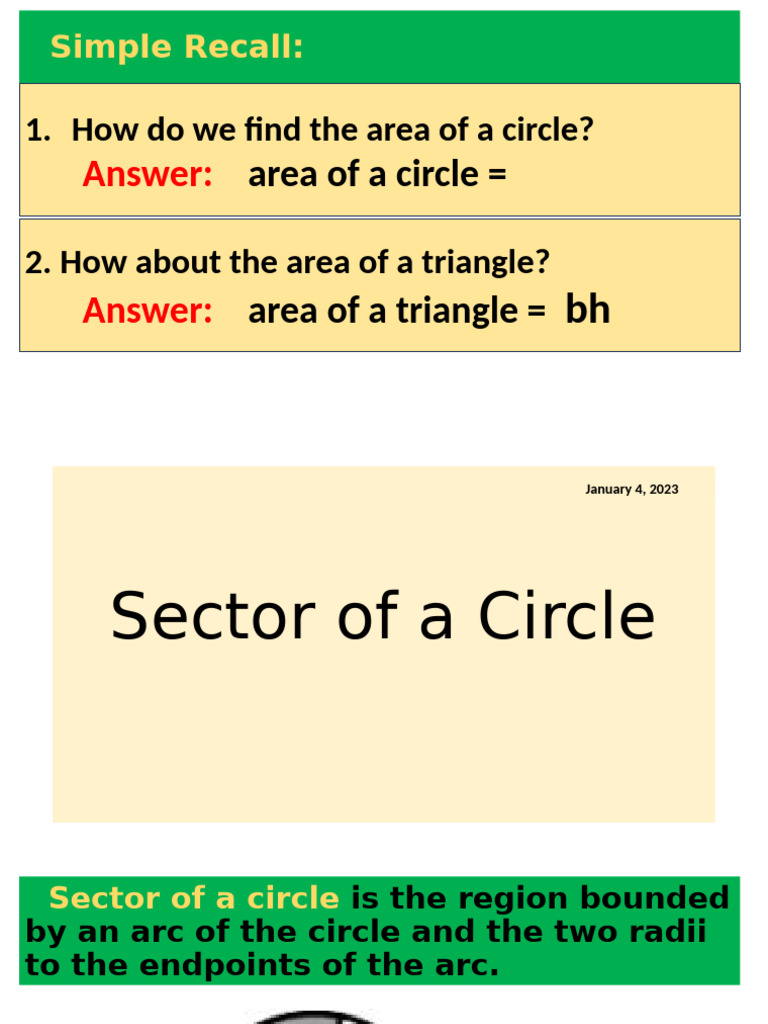 Area Calculations for Circles and Sectors | PDF